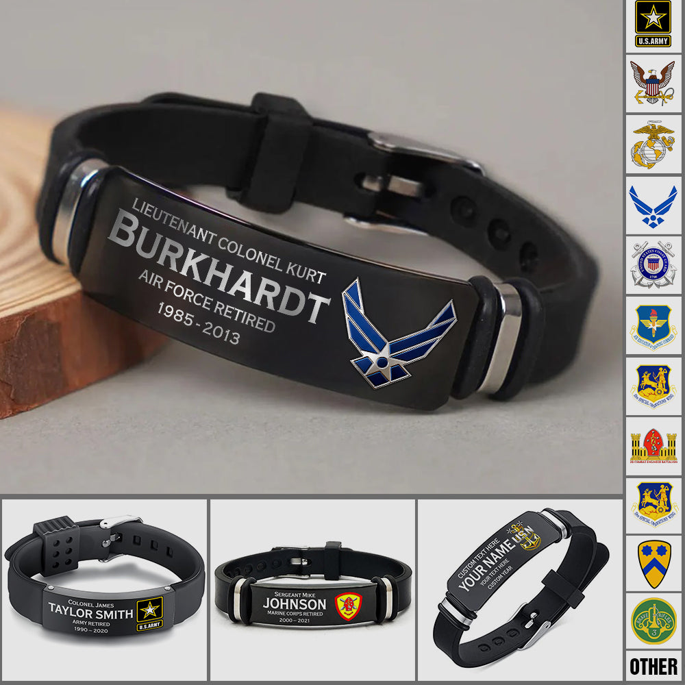 Custom Bracelet For Veteran Available To All Military Branches Metal M ...
