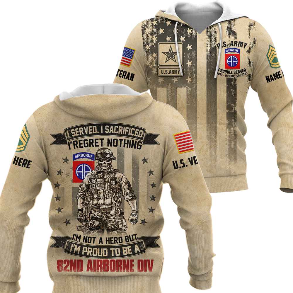 Custom Shirt I Served I Sacrificed I Regret Nothing I'm a U.S Veteran ...