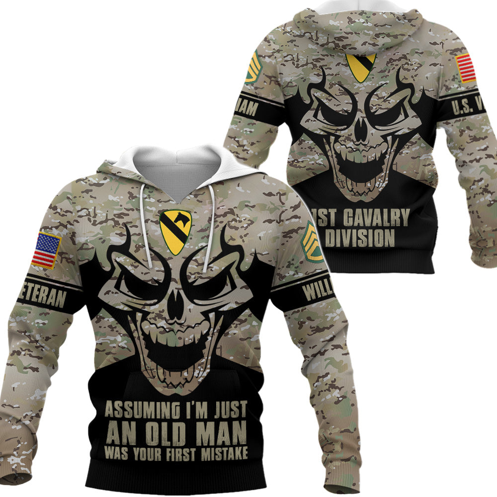 Personalized All Over Print Shirt Camouflage Skull Military Custom Div ...