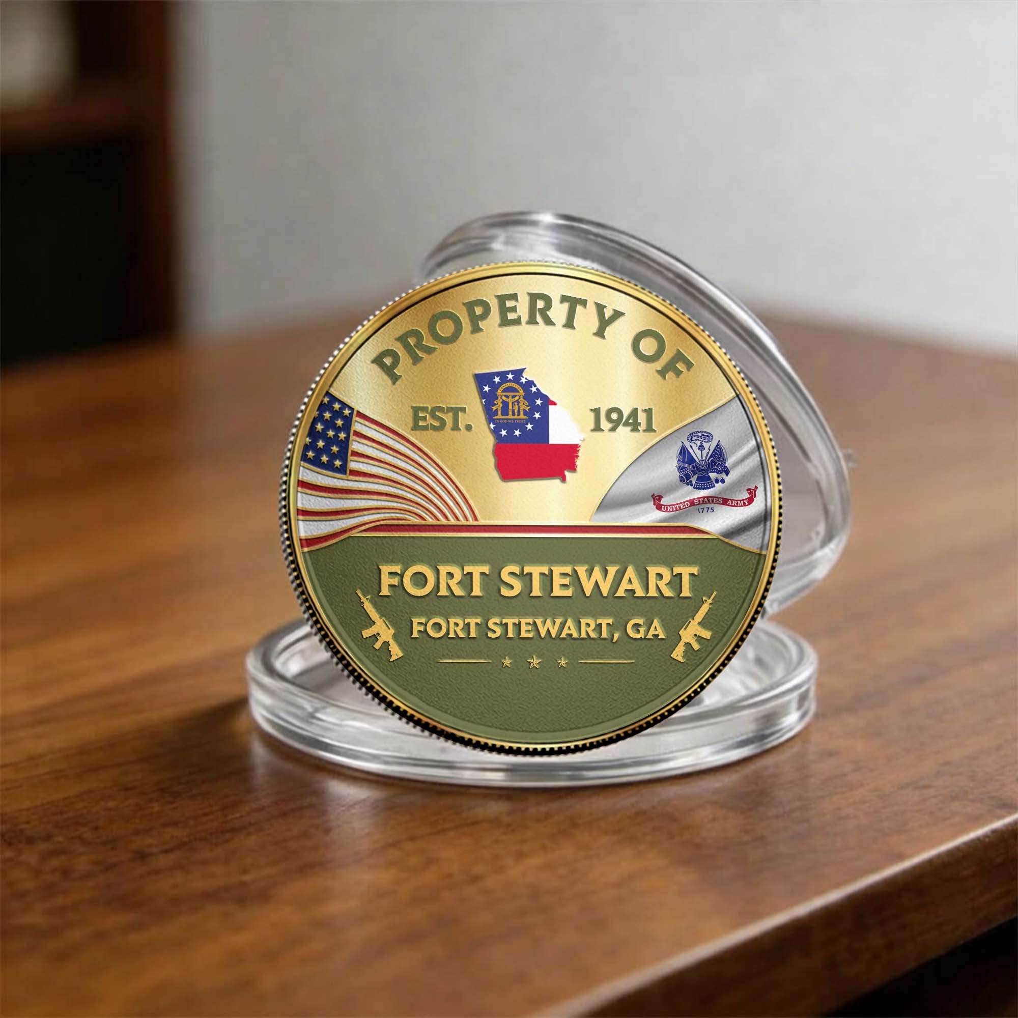 Custom Commemorative Coin Military Base Property of Fort Benning US Ve ...
