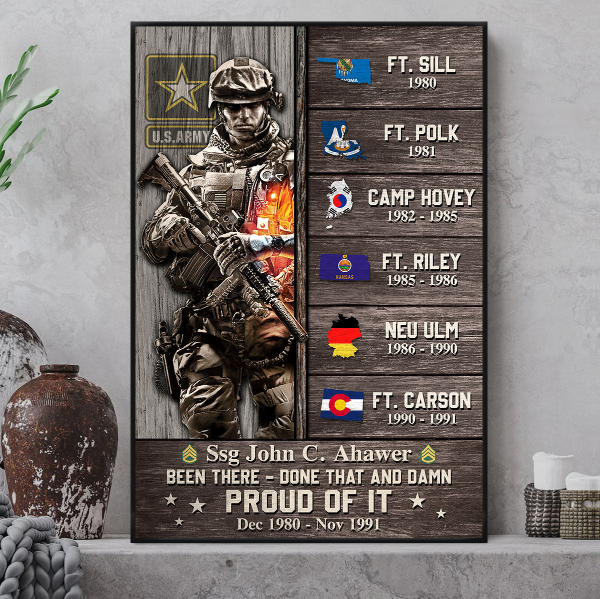 Personalized Poster And Canvas World Tour Custom Military Base Gift Fo ...