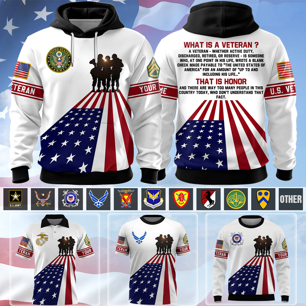 Personalized All Over Print Shirt What is A Veteran Custom All Militar ...