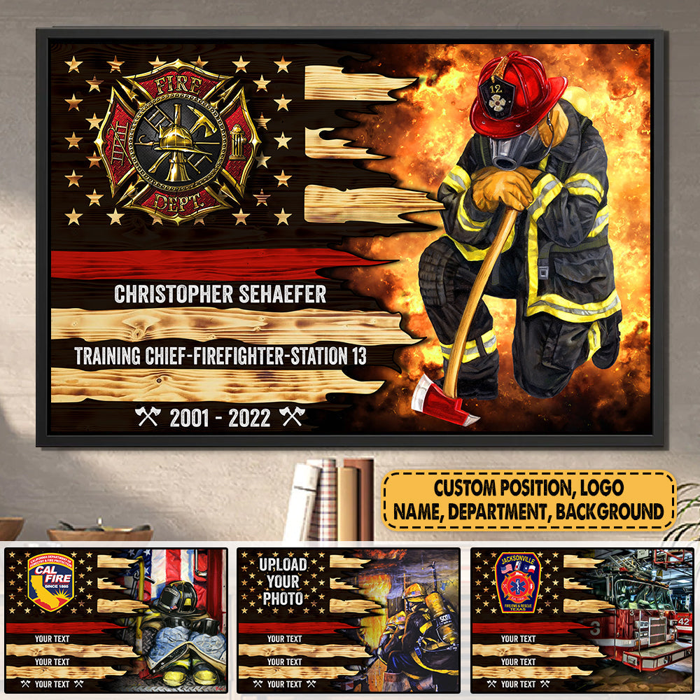 Personalized Firefighter Poster & Canvas Custom Gifr For Firefighter K ...