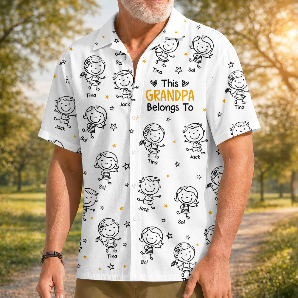 Personalized Grandpa Hawaiian Shirt, Papa Shirt With Grandkid Name, Th ...