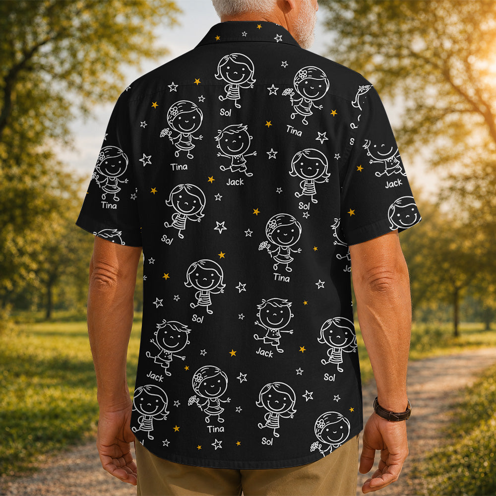 Personalized Grandpa Hawaiian Shirt, Papa Shirt With Grandkid Name, Th ...