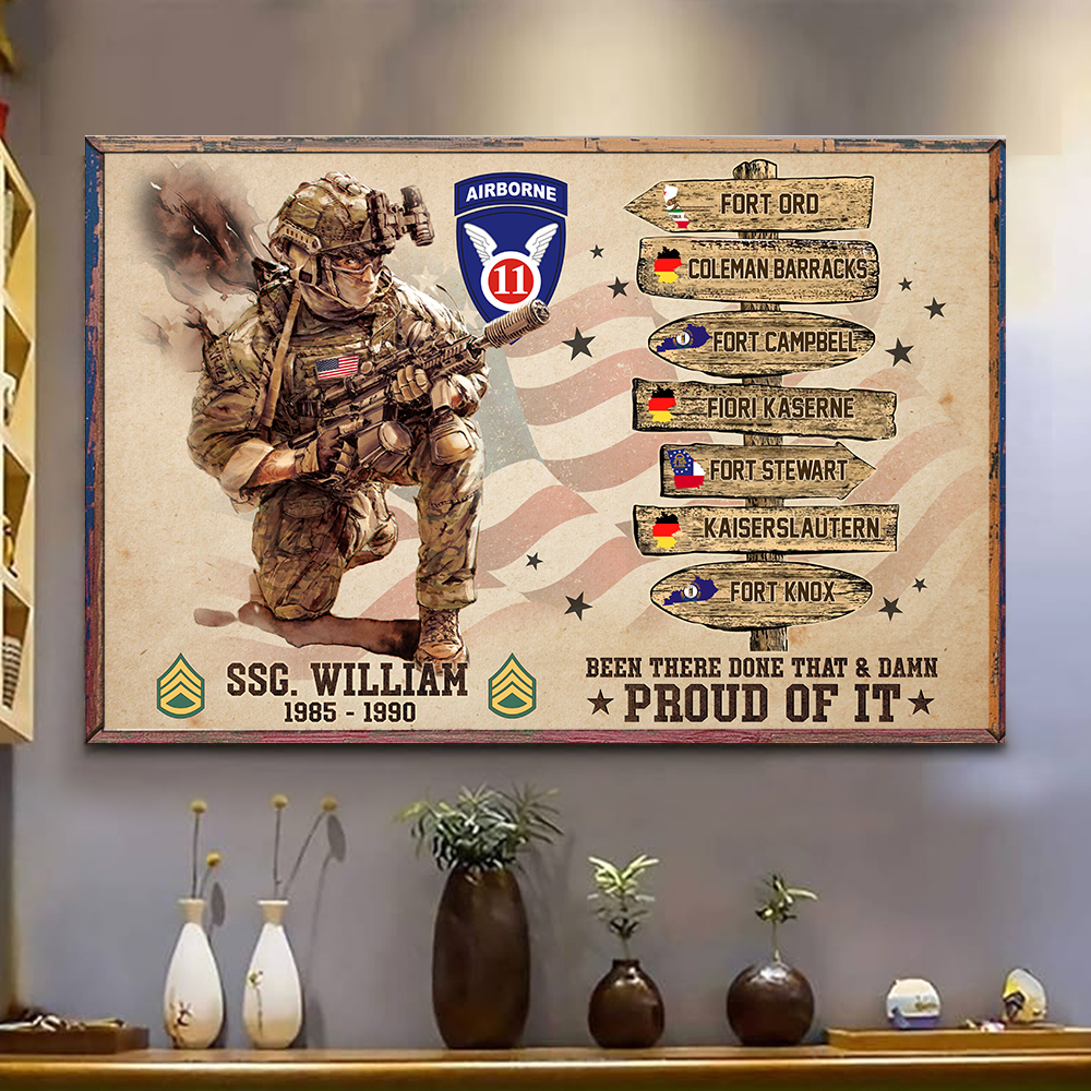 Personalized Canvas Poster US Military World Tour Gift For Veteran K17 ...