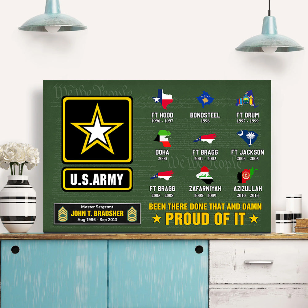 Veteran Custom Poster And Canvas Proudly Served In Military Base Perso ...