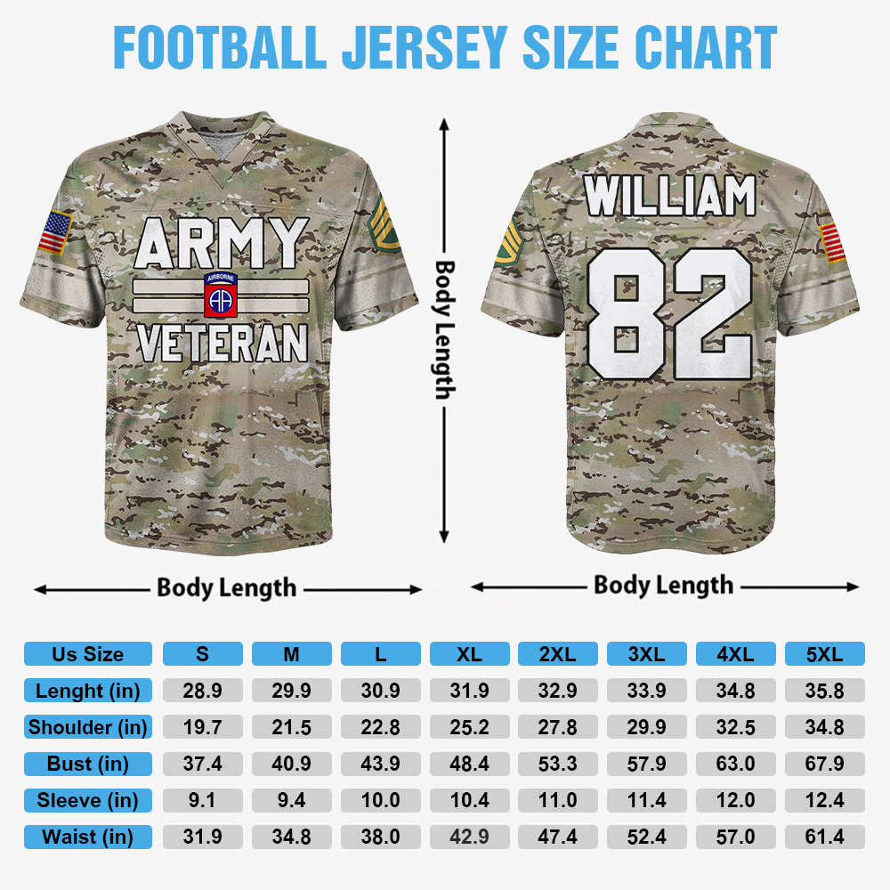 Custom Football Jersey Shirt All Branches Division Pattern Camouflage ...