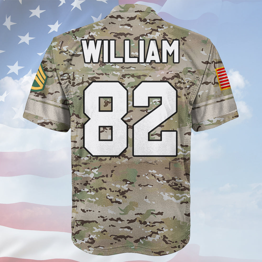 Custom Football Jersey Shirt All Branches Division Pattern Camouflage ...